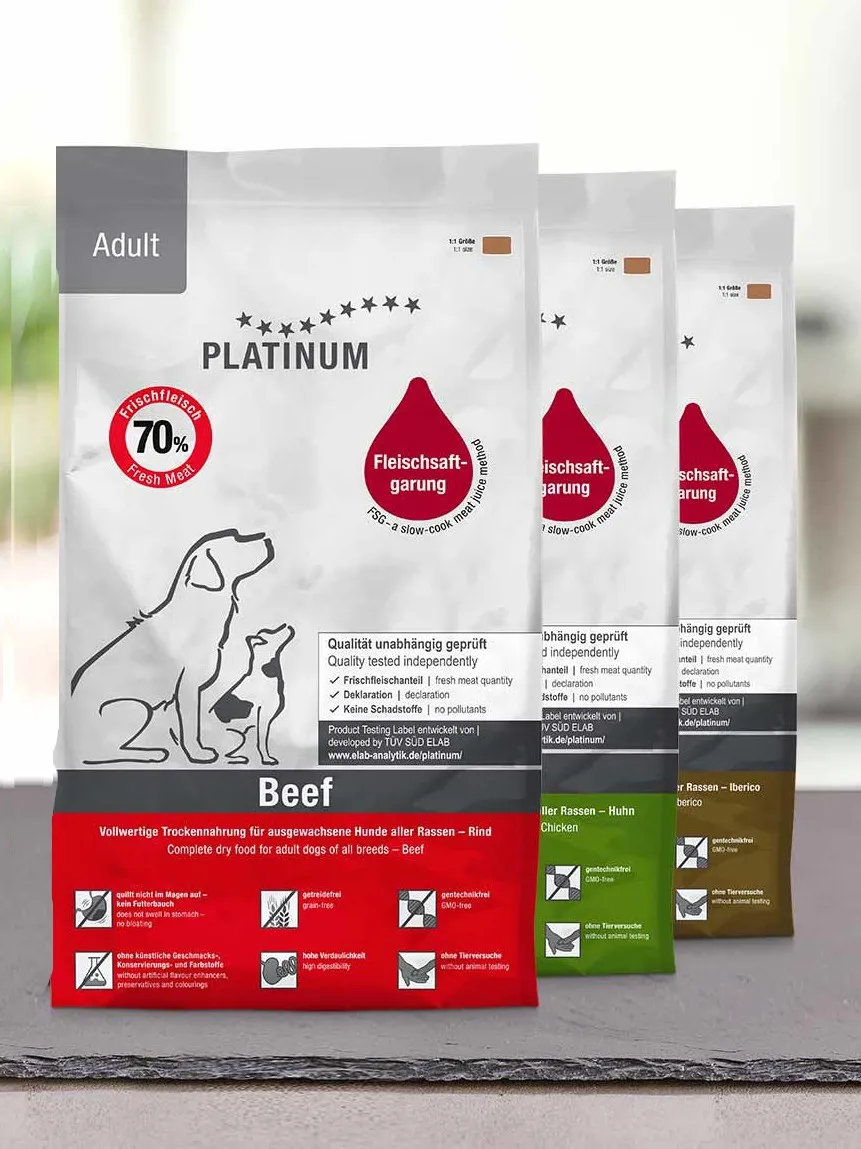 PLATINUM hundefoder - mindst 70% frisk kød og 100% naturlig smag